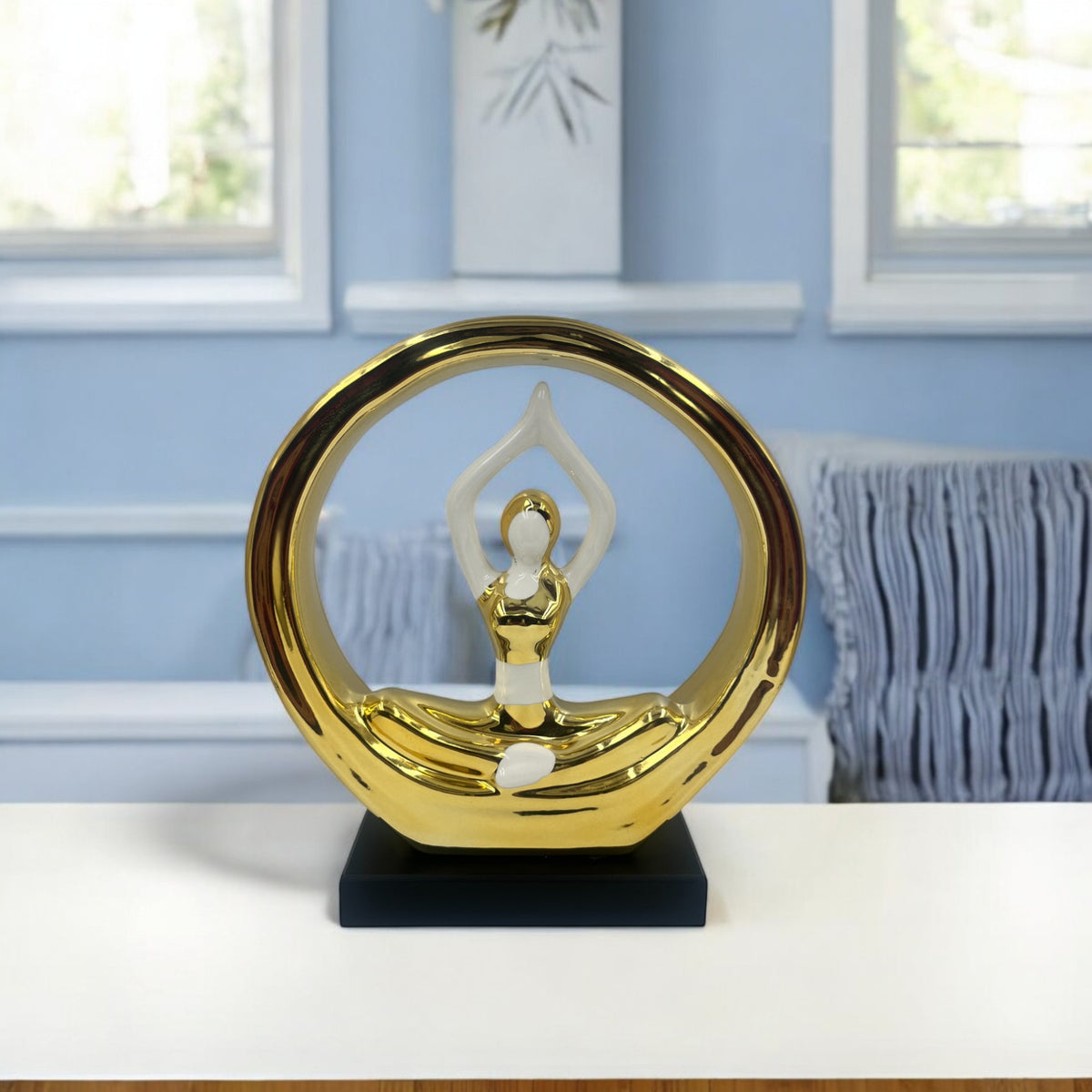 Golden Yoga Pose Sculpture - Luxurious Home & Yoga Decor | The Decor ...